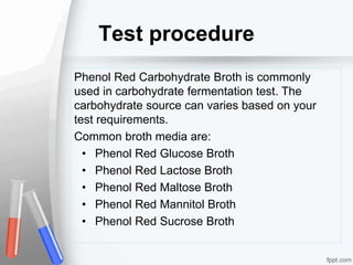 Sugar fermentation tests, Cetrimide agar medium, Hugh Leifson medium | PPTX