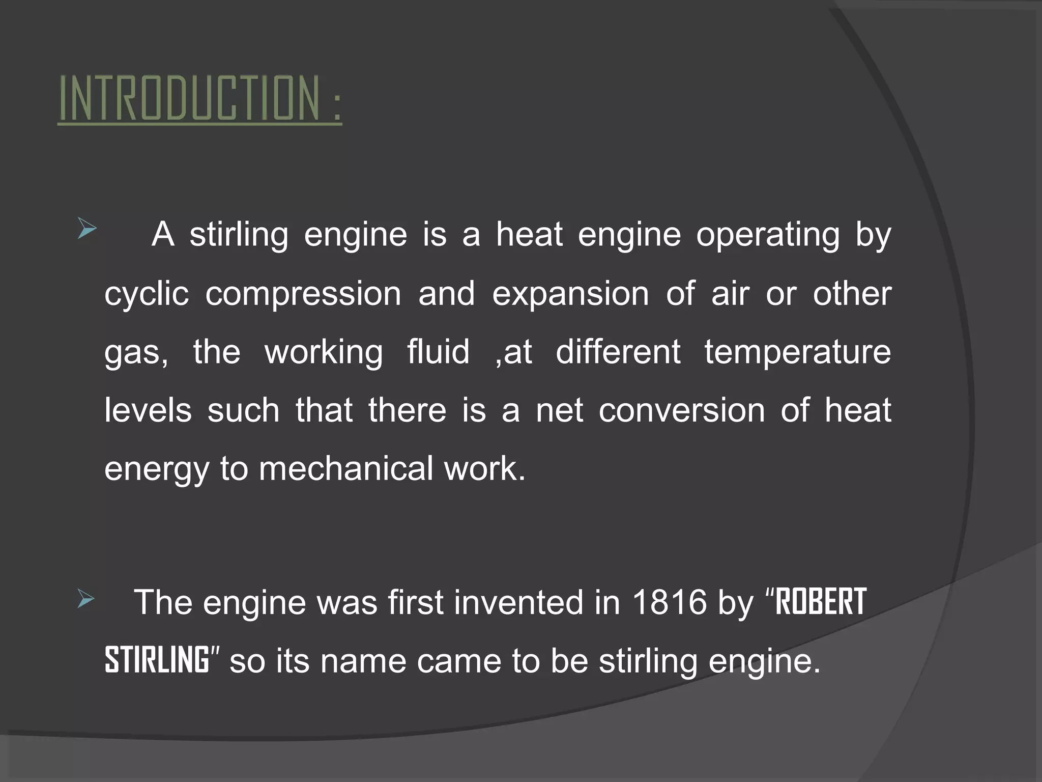 Stirling Engine Presentation | PPT