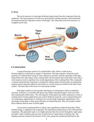 Seminar Report on heat pipes | PDF | Chemistry | Science