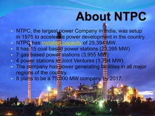 NTPC DADRI THERMAL PLANT PPT | PPTX