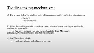 HUMAN TACTILE RESPONSE ON TACTILE CHARACTERISTICS OF CLOTHING | PPT