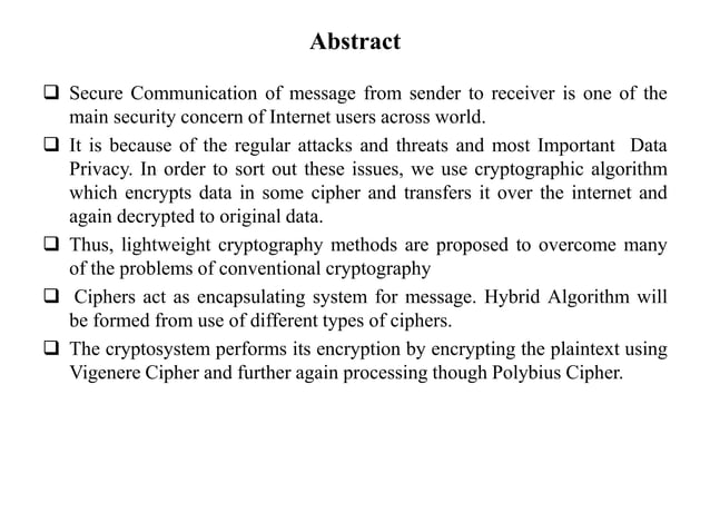 B.tech Final year Cryptography Project | PDF | Information and Network ...