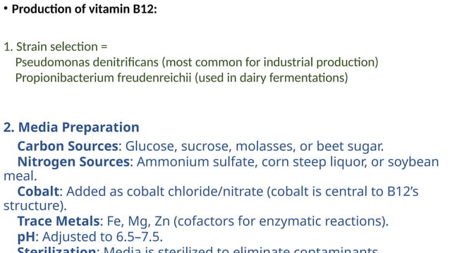vitamin B12 and B2 production and fermentation.pptx