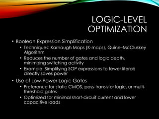 Algorithm for low power in synthesis and software design in IC.pptx