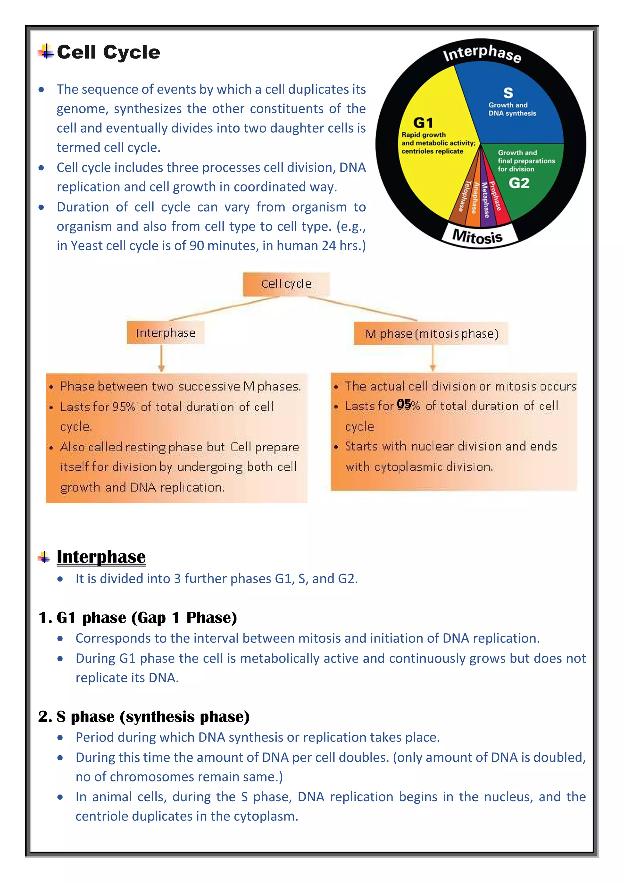 cell division & physiology of cell division | PDF
