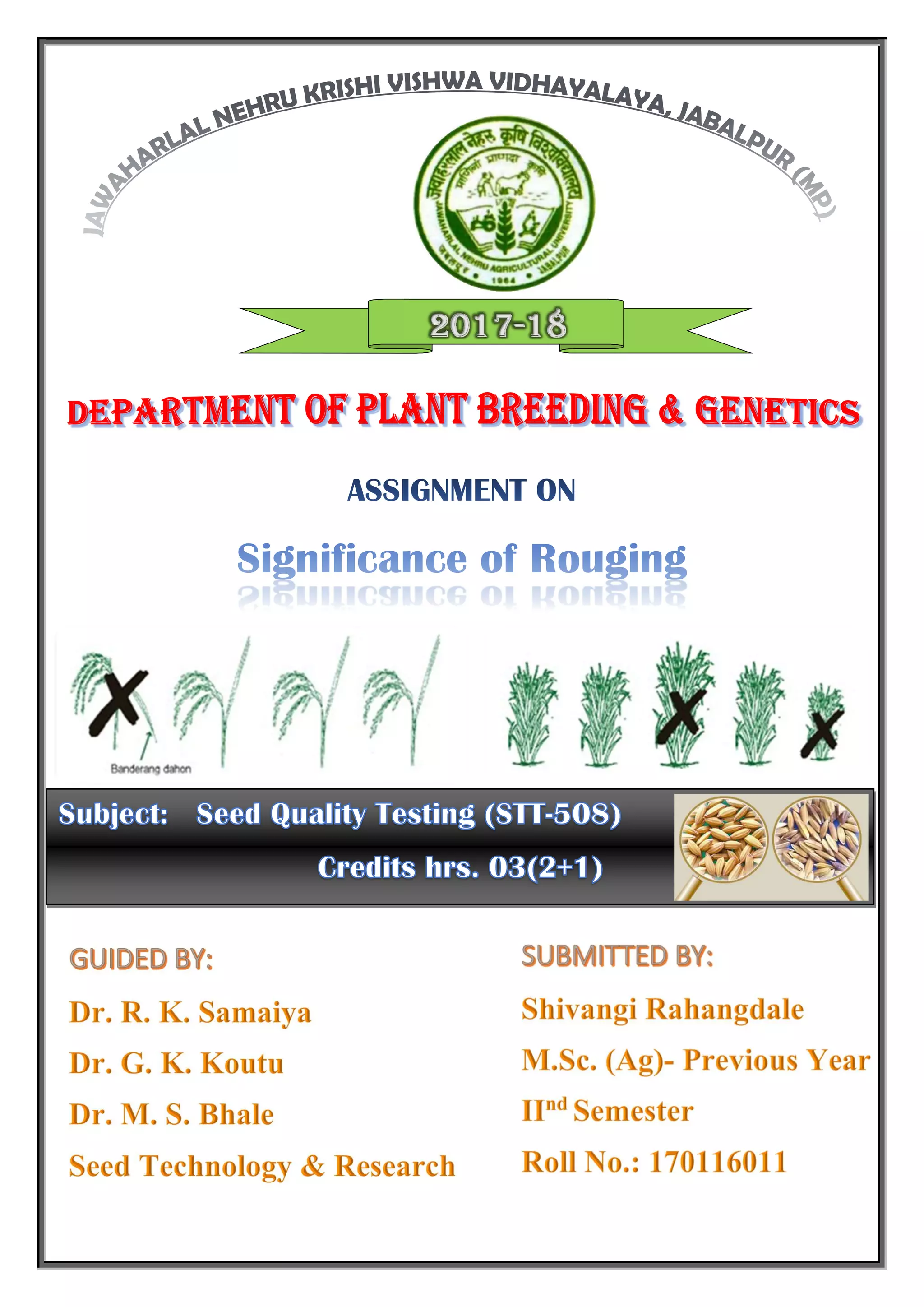 Rouging and its significance | PDF