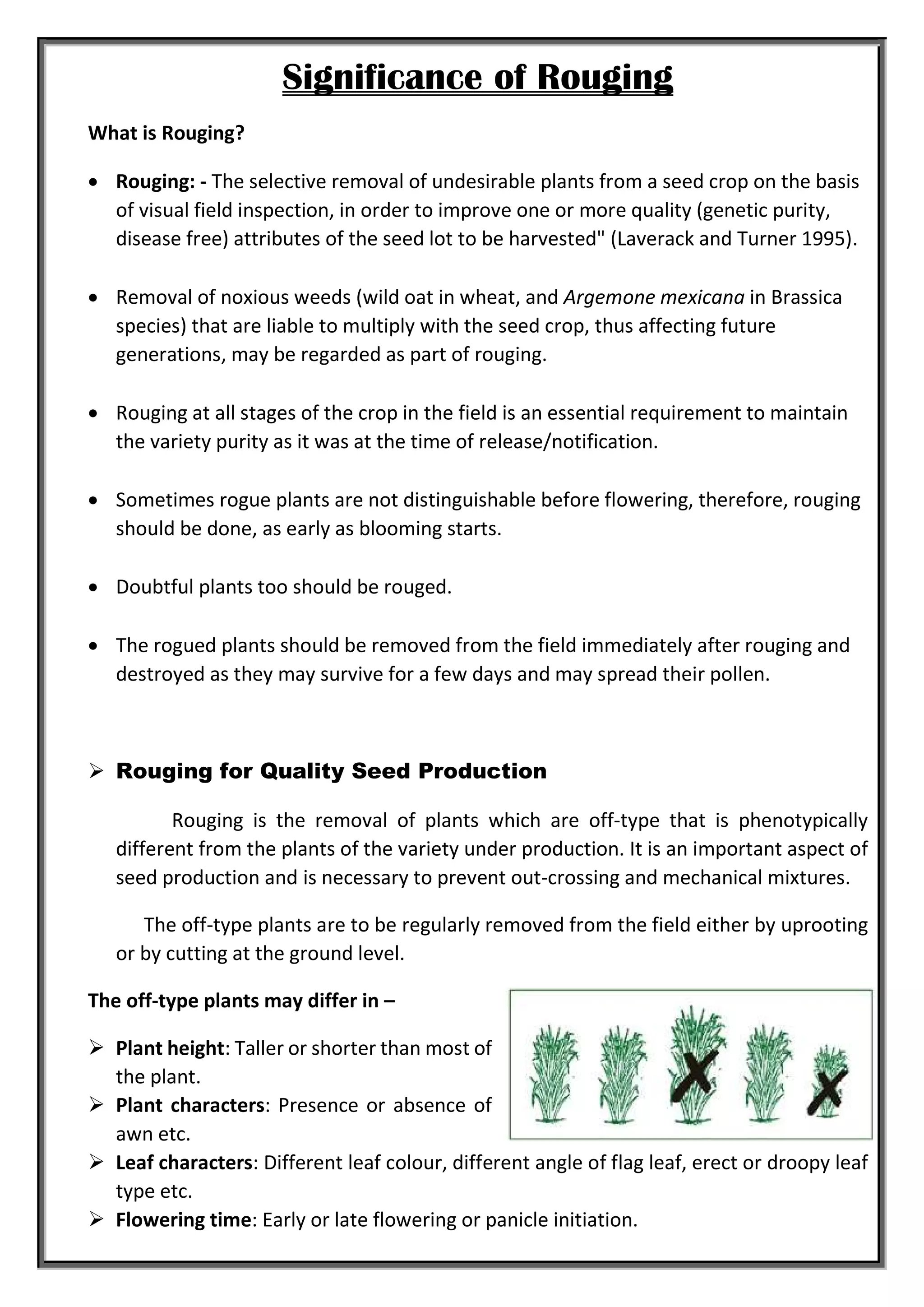 Rouging and its significance | PDF
