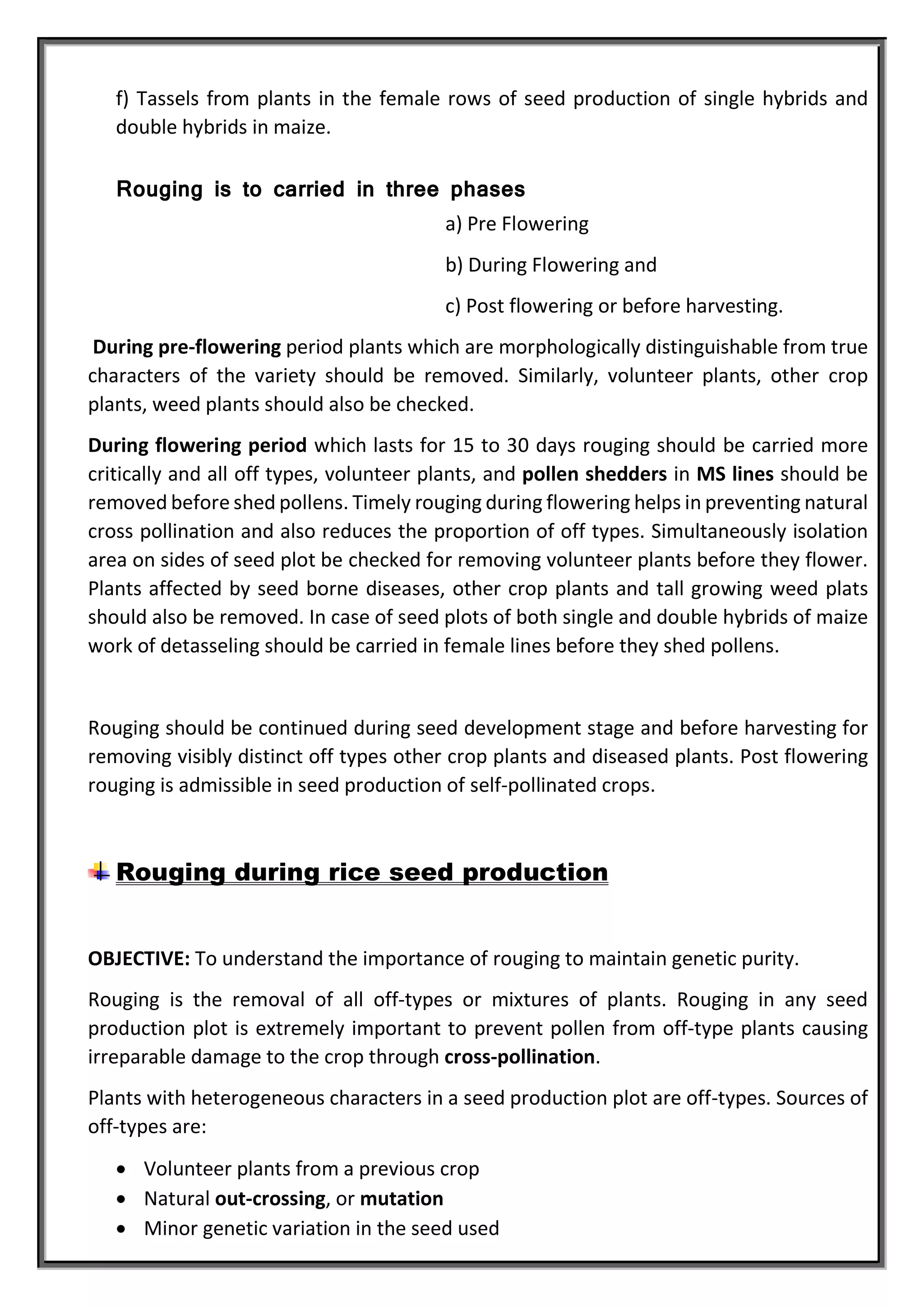 Rouging and its significance | PDF