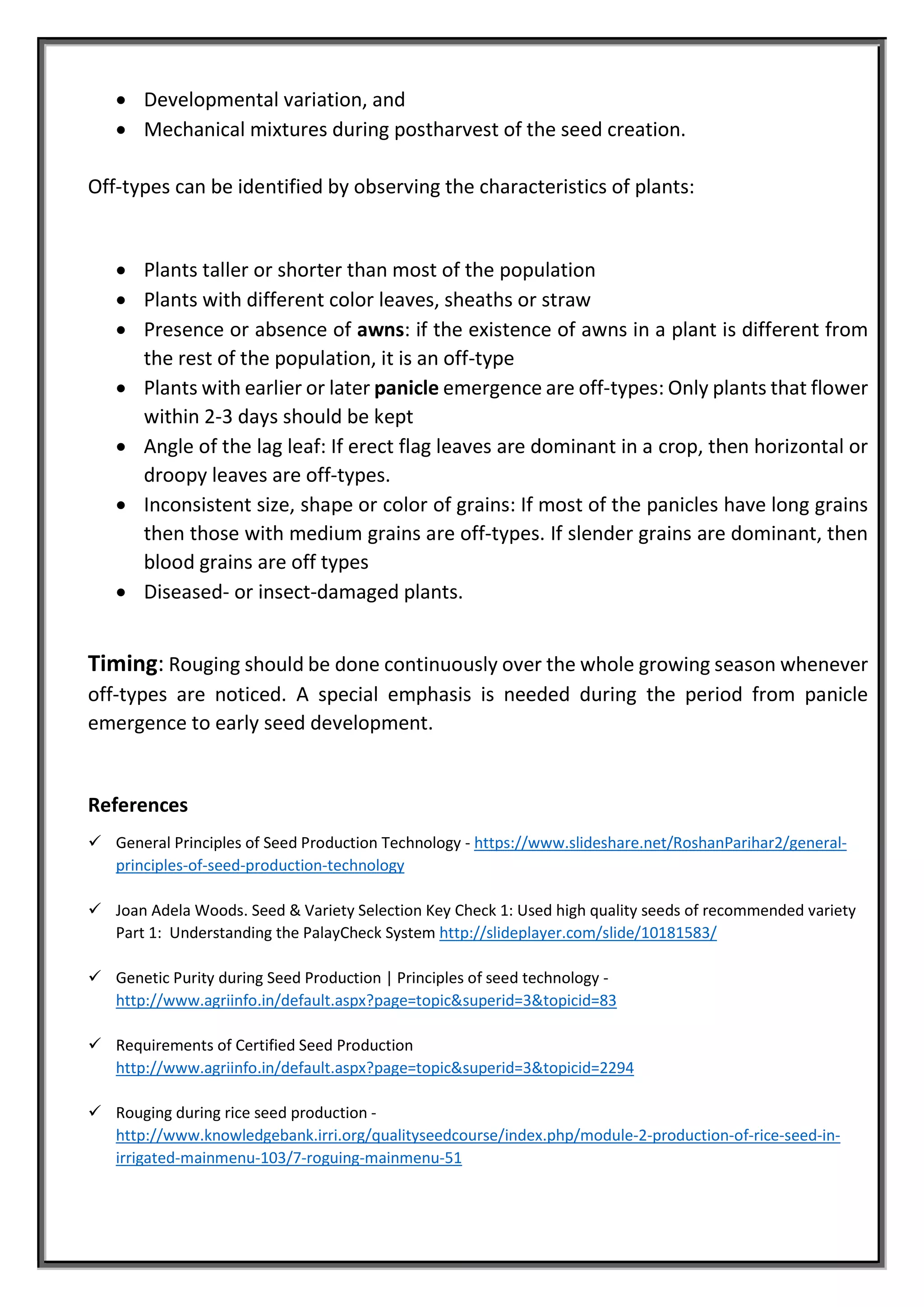 Rouging and its significance | PDF