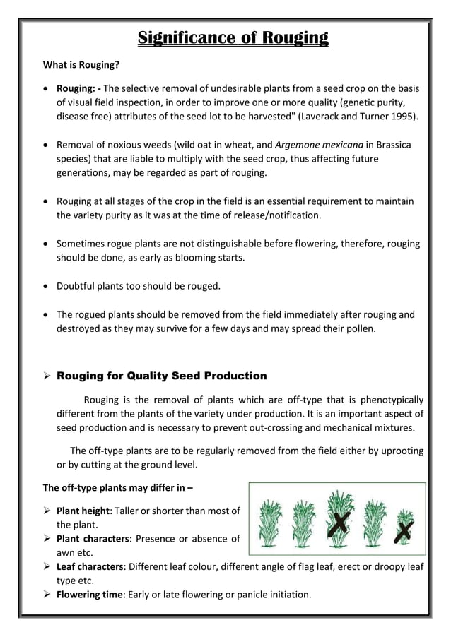Rouging and its significance | PDF