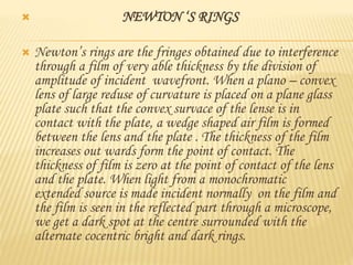 NEWTON RINGS | PPTX