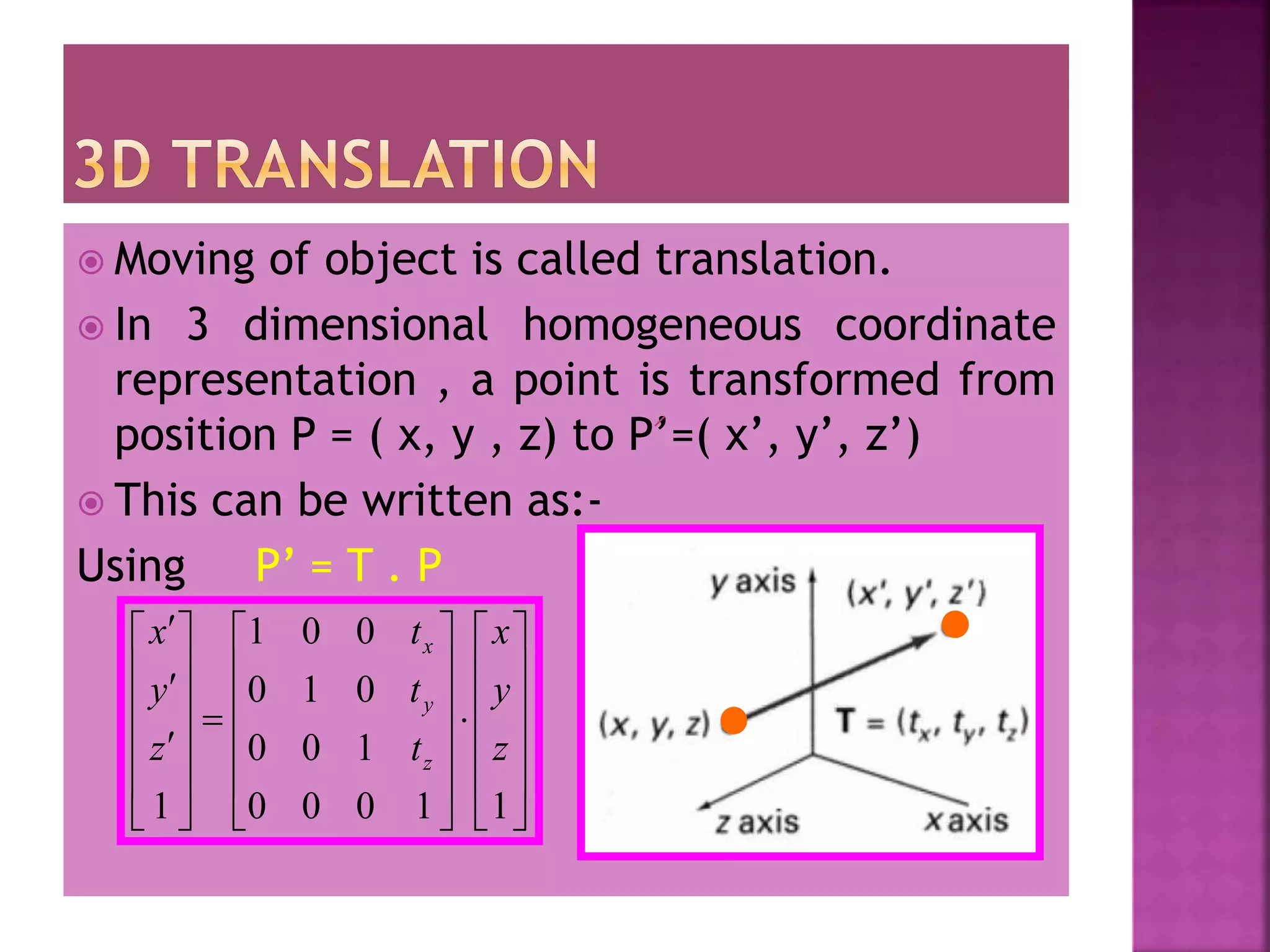 3D transformation in computer graphics | PPTX