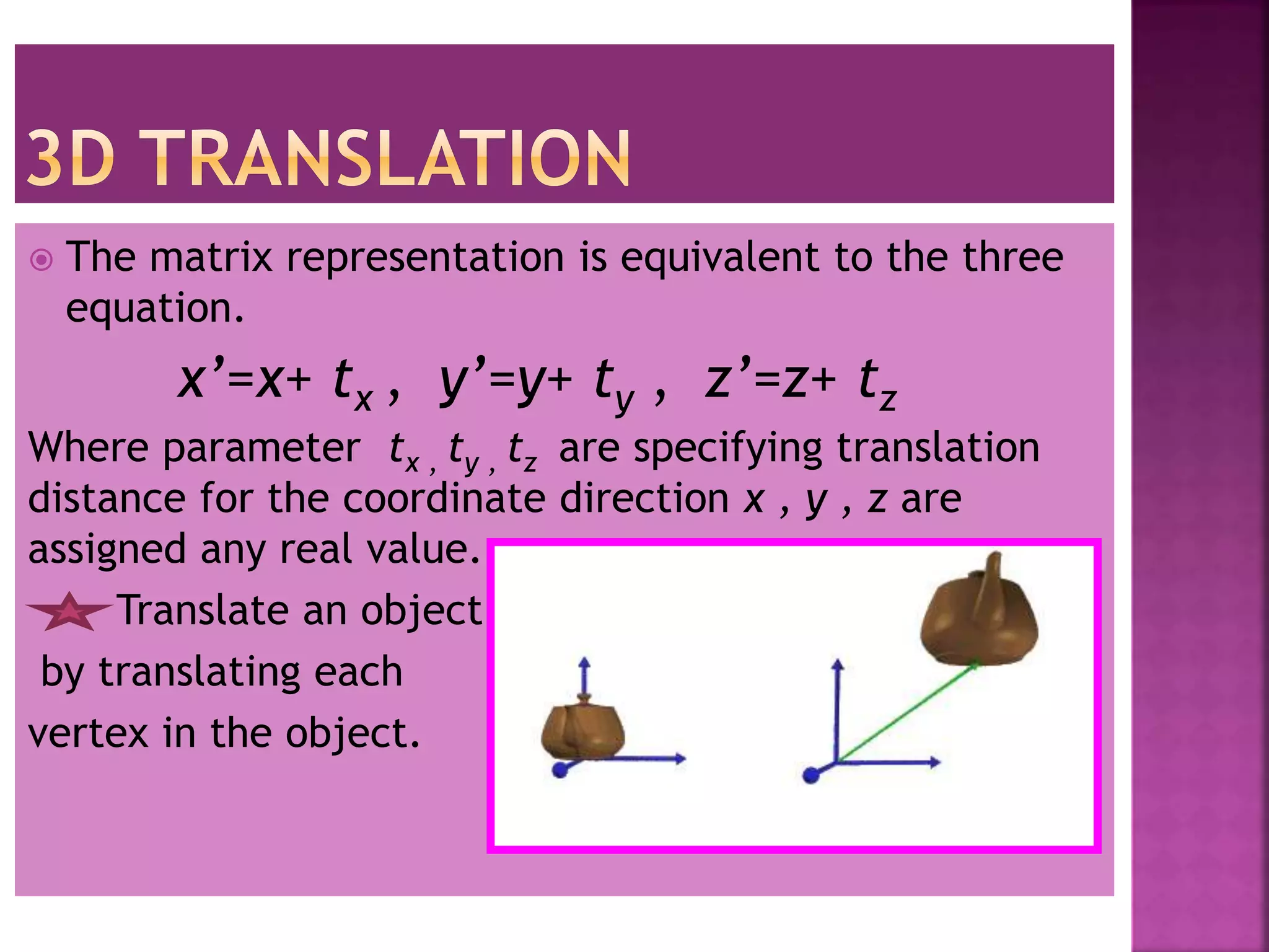 3D transformation in computer graphics | PPTX
