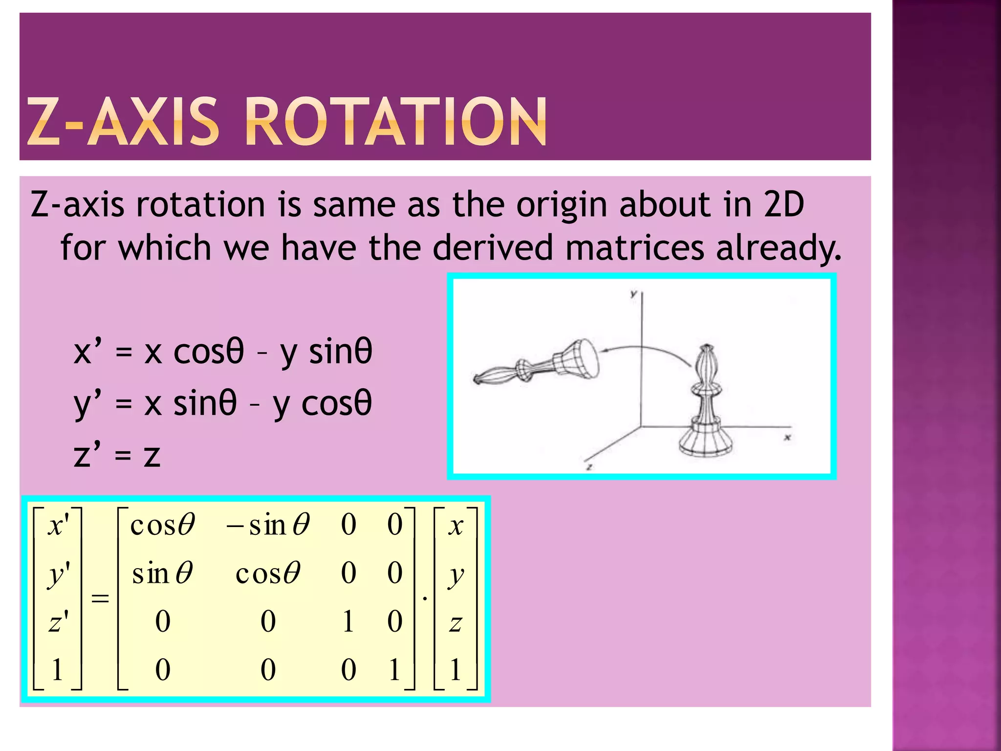 3D transformation in computer graphics | PPTX