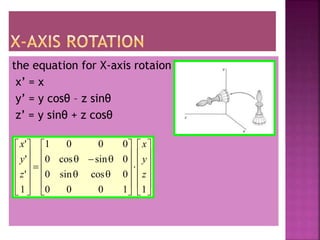 3D transformation in computer graphics | PPTX