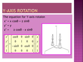 3D transformation in computer graphics | PPTX