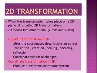 3D transformation in computer graphics | PPTX