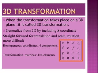 3D transformation in computer graphics | PPTX