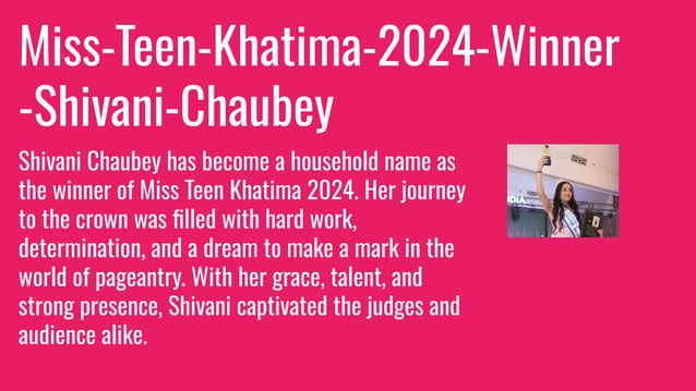 Miss-Teen-Khatima-2024-Winner-Shivani-Chaubey | PPT