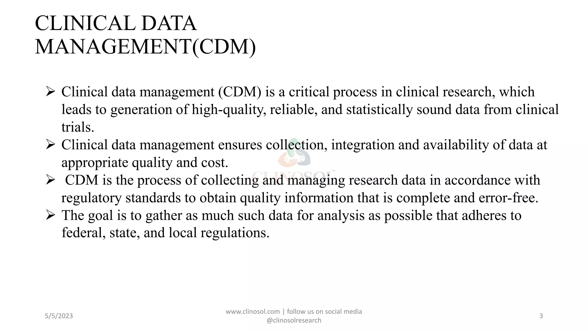 CLINICAL DATA MANAGEMENT- AN OVERVIEW | PPTX