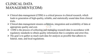 CLINICAL DATA MANAGEMENT- AN OVERVIEW | PPTX