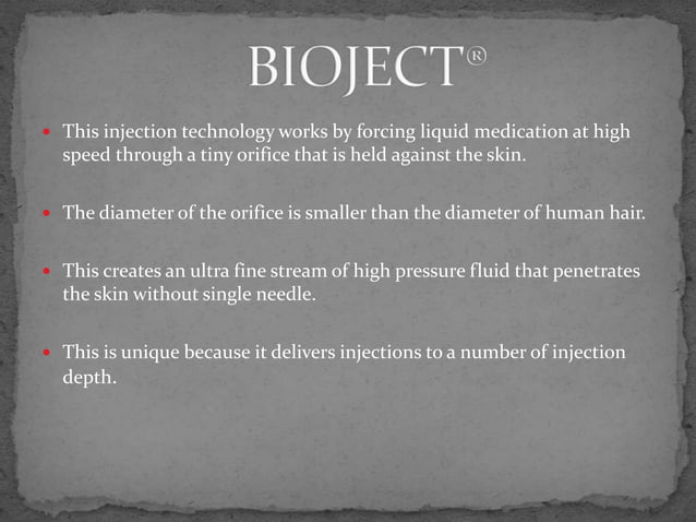 Needle Less Injection Technology by S Shivani Shastrulagari. | PPTX ...