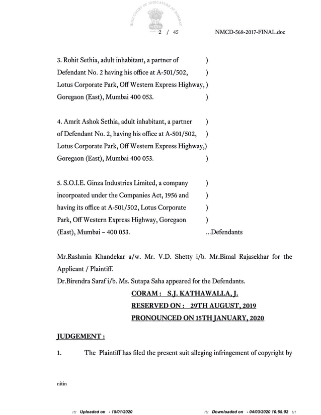 Shivani tibrewala v. rajat mukherjee | PDF