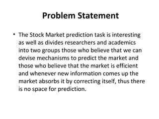 STOCK MARKET PREDICTION | PPT