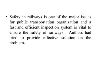 advanced raiway security system based on zigbee communication for track fault | PPTX