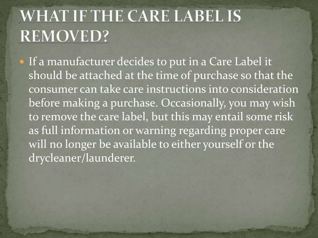 care labelling | PPT