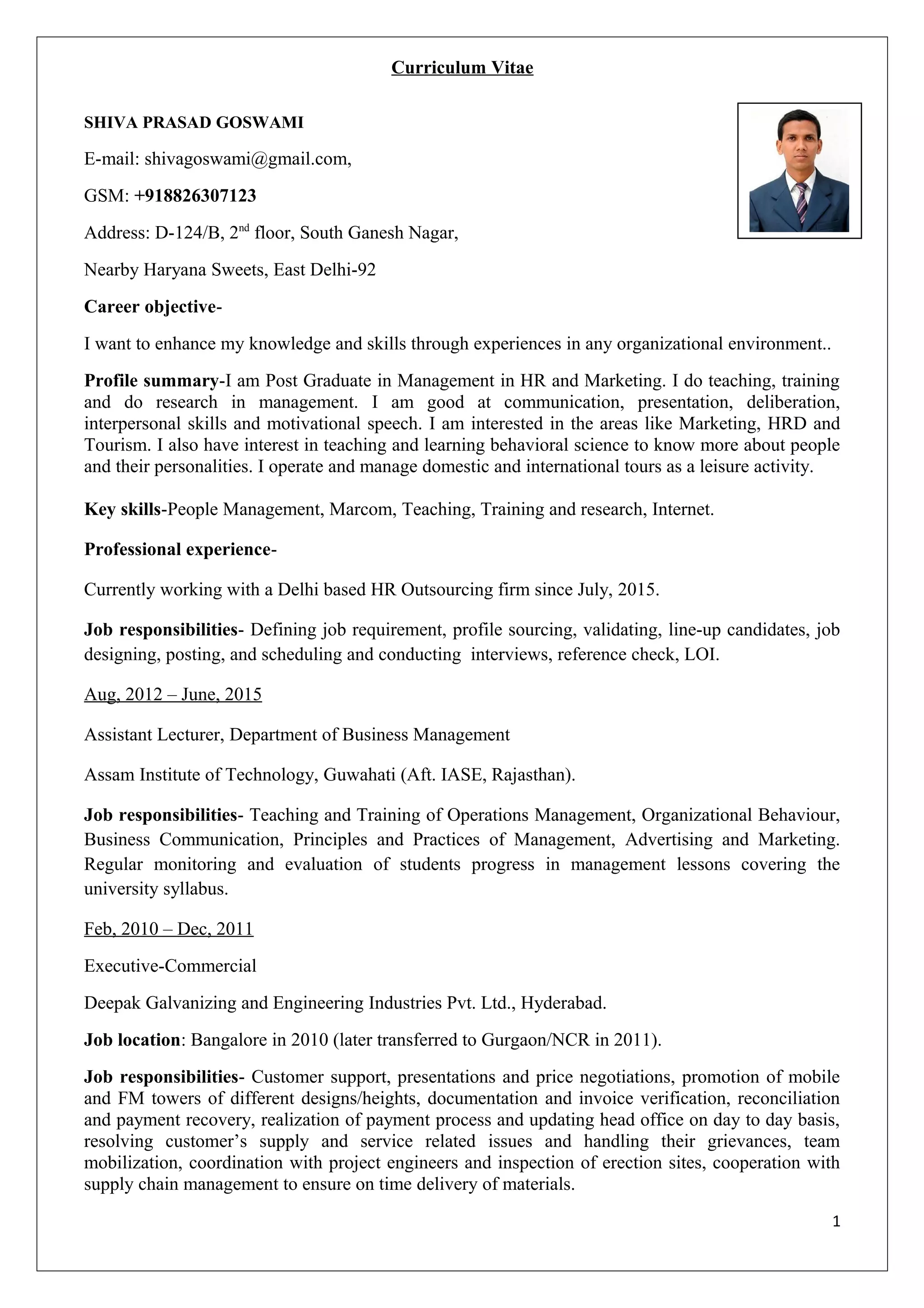 Shiva's resume (1) | DOC