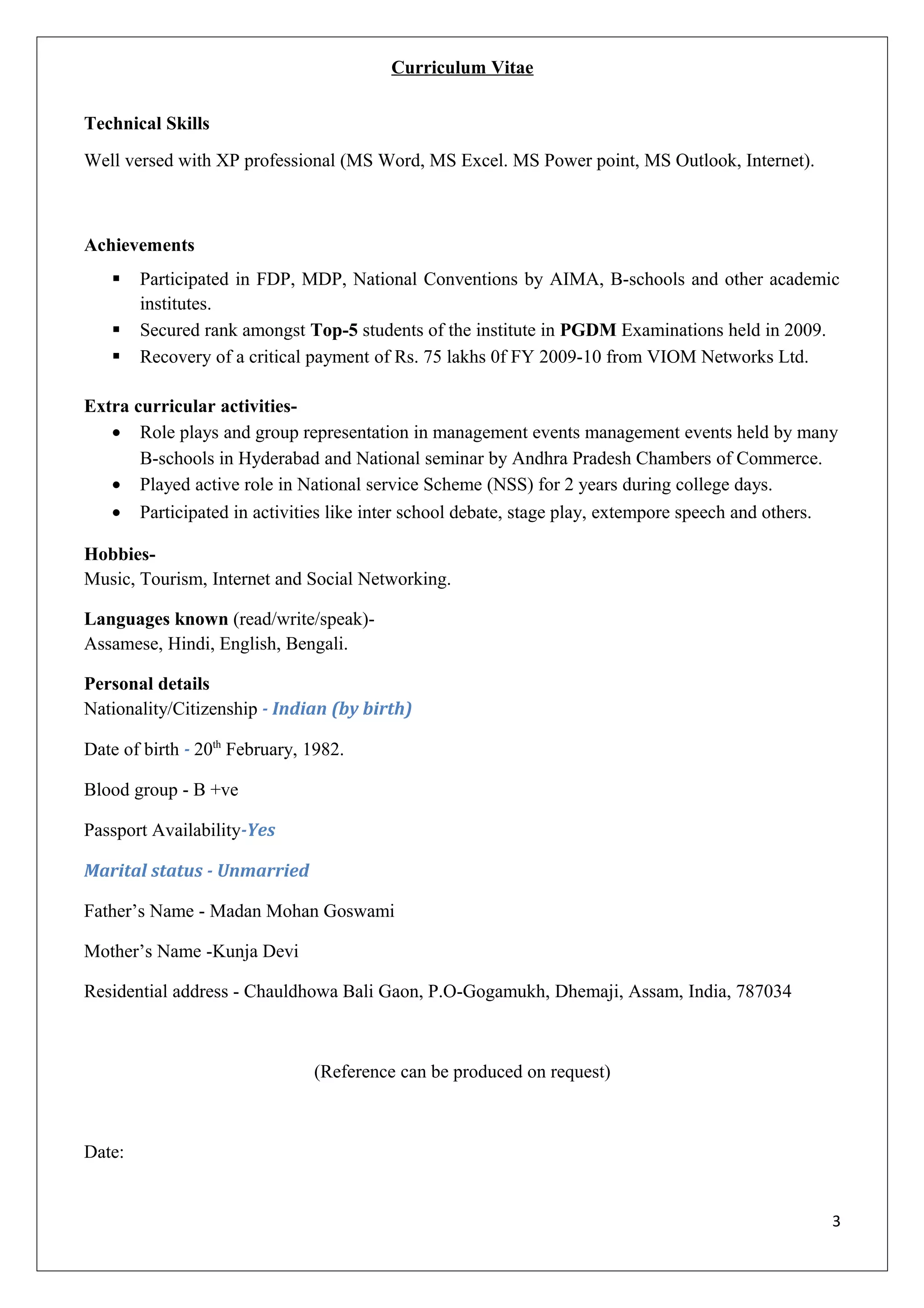 Shiva's resume (1) | DOC