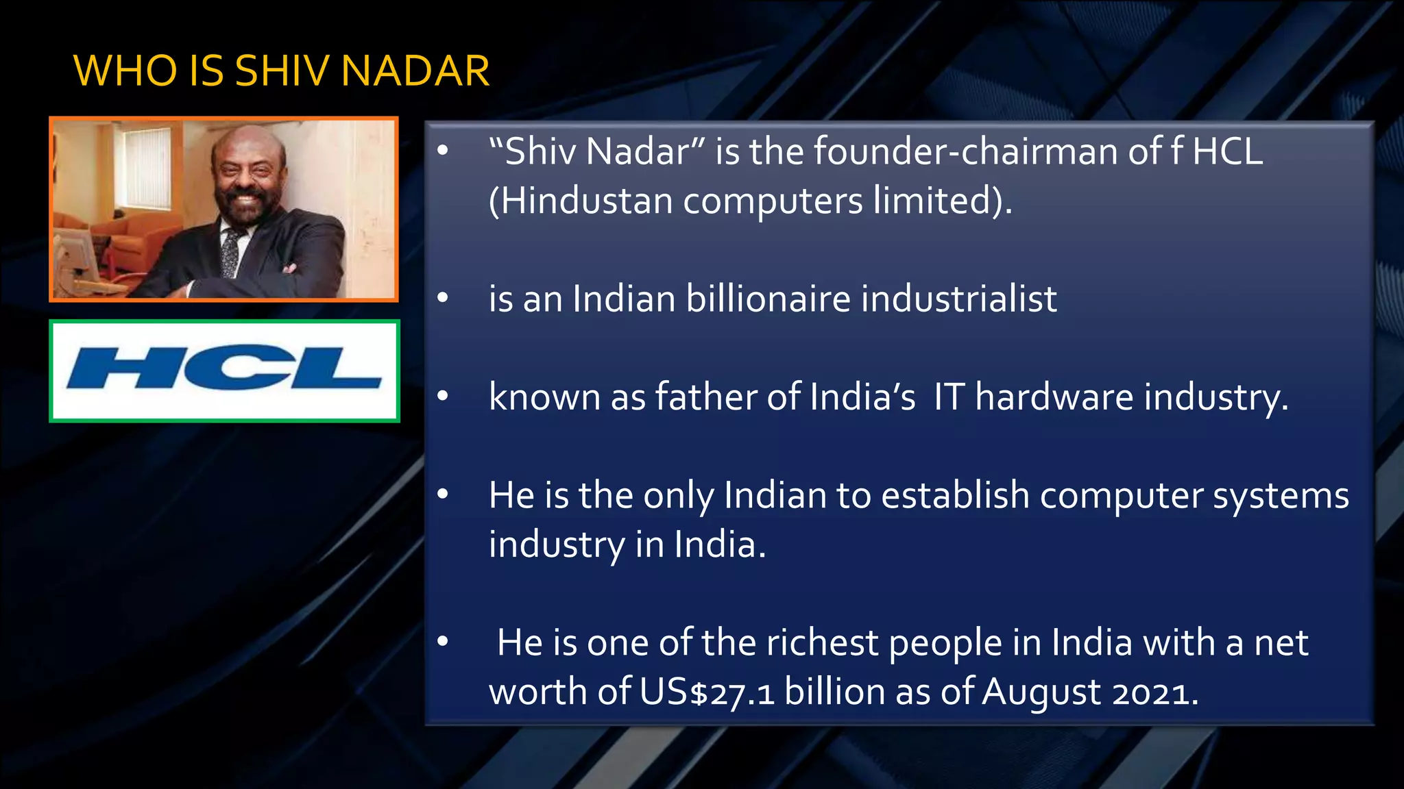 Shiv nadhar by Yashraj Yadav | PPTX