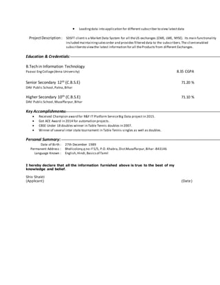 Shiv shakti resume | DOCX