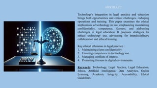 ppt on artificial intelligence with legal practice and education | PPTX
