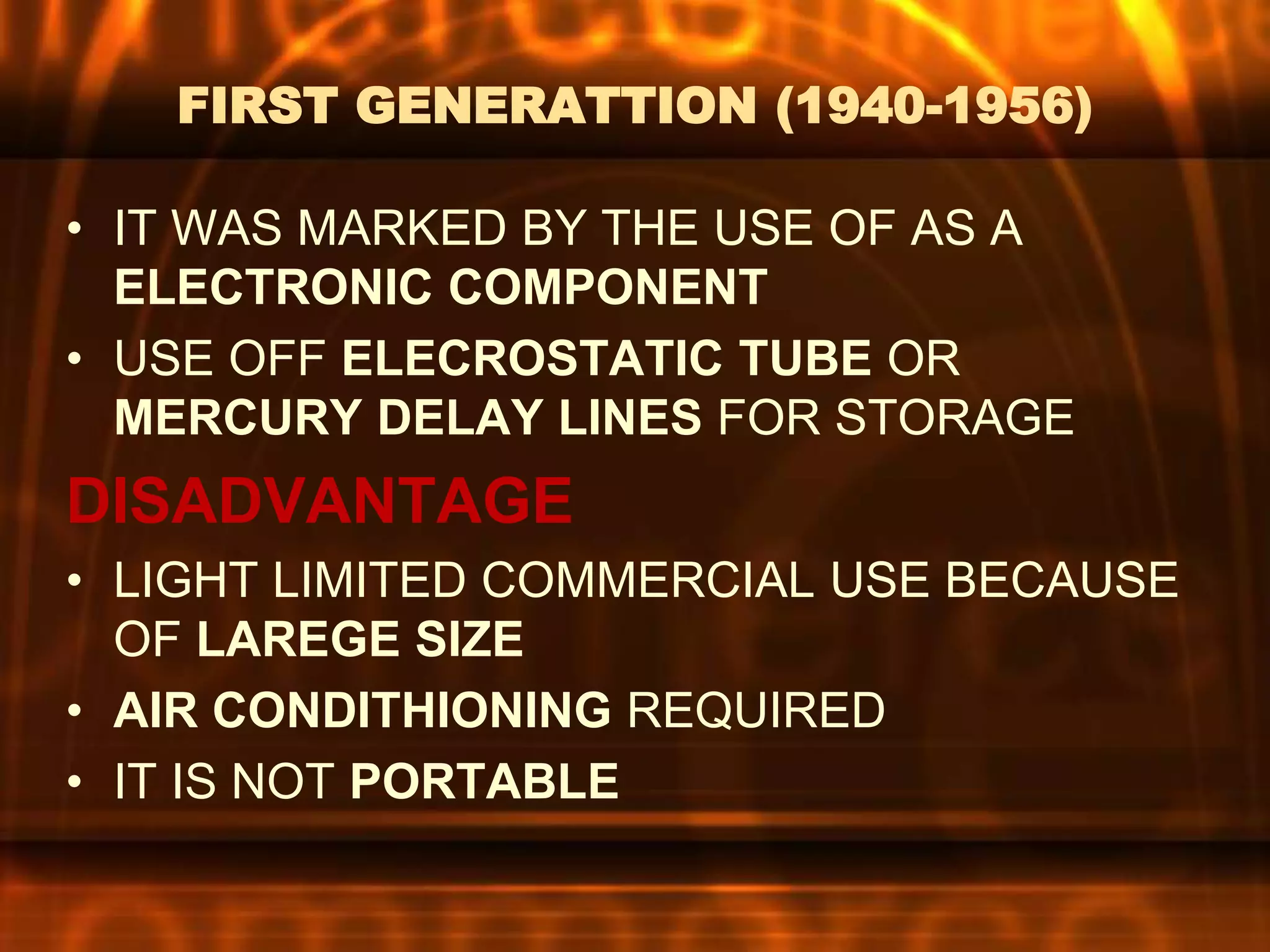 description of computer generation | PPTX | Computing | Technology & Computing
