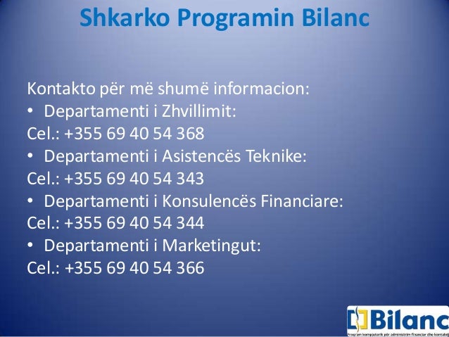 Shkarko Programin Bilanc