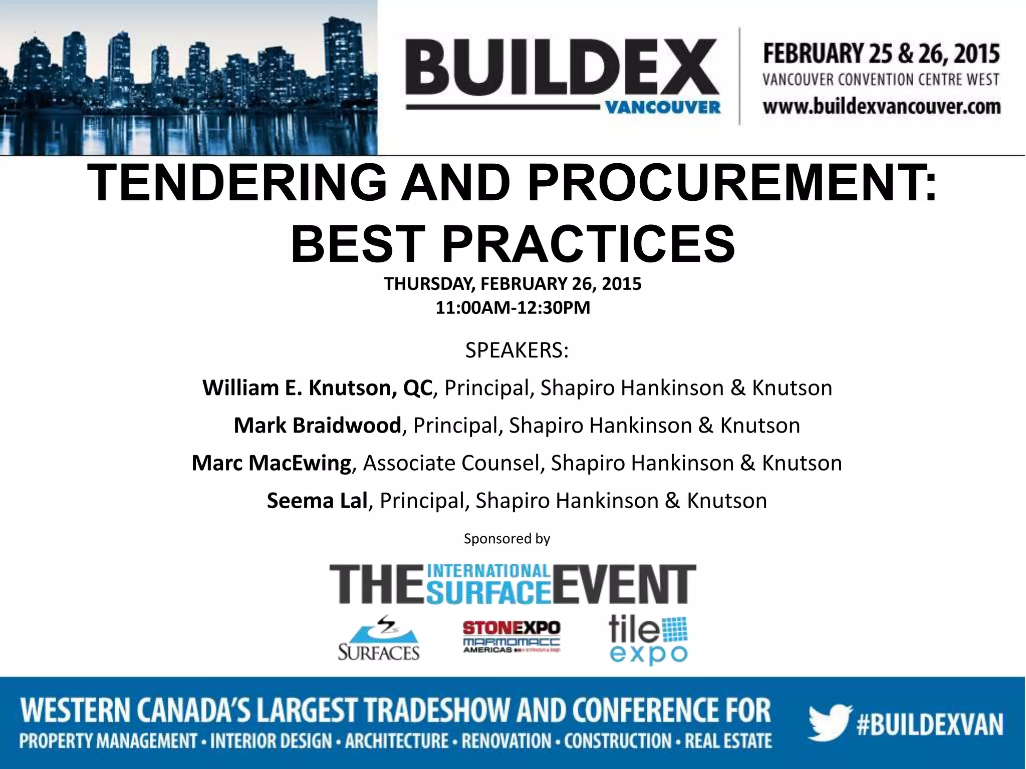 Tendering and Procurement Best Practices | PPT