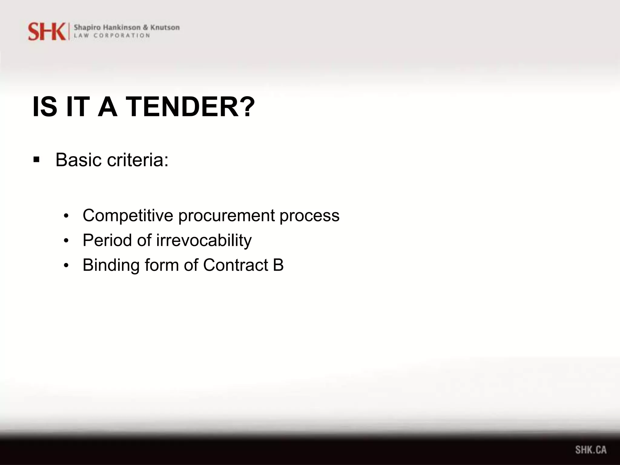 Tendering and Procurement Best Practices | PPT