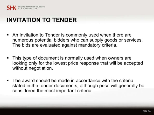 Tendering and Procurement Best Practices | PPT