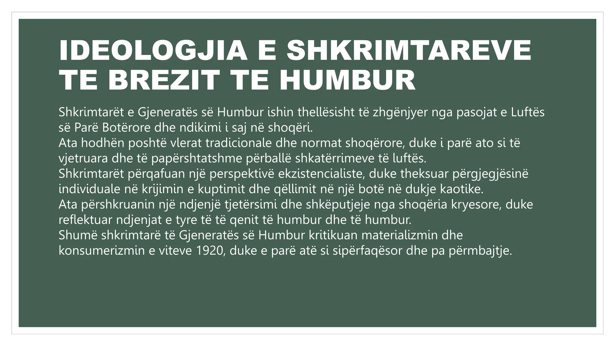 SHKRIMTARET E BREZIT TË HUMBUR 9 PROJEKT | PPTX