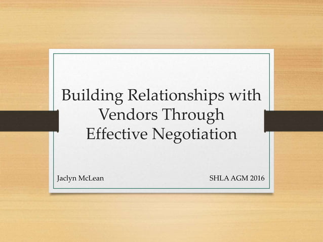 Negotiation and Vendor Relations Tips | PPT