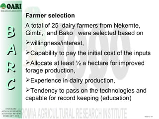 Demonstration of dairy technologies in peri-urban areas of Nekemte ...