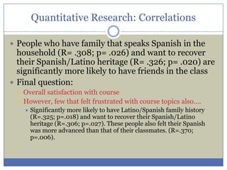 Spanish Heritage Language Program | PPT