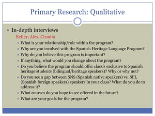 Spanish Heritage Language Program | PPT