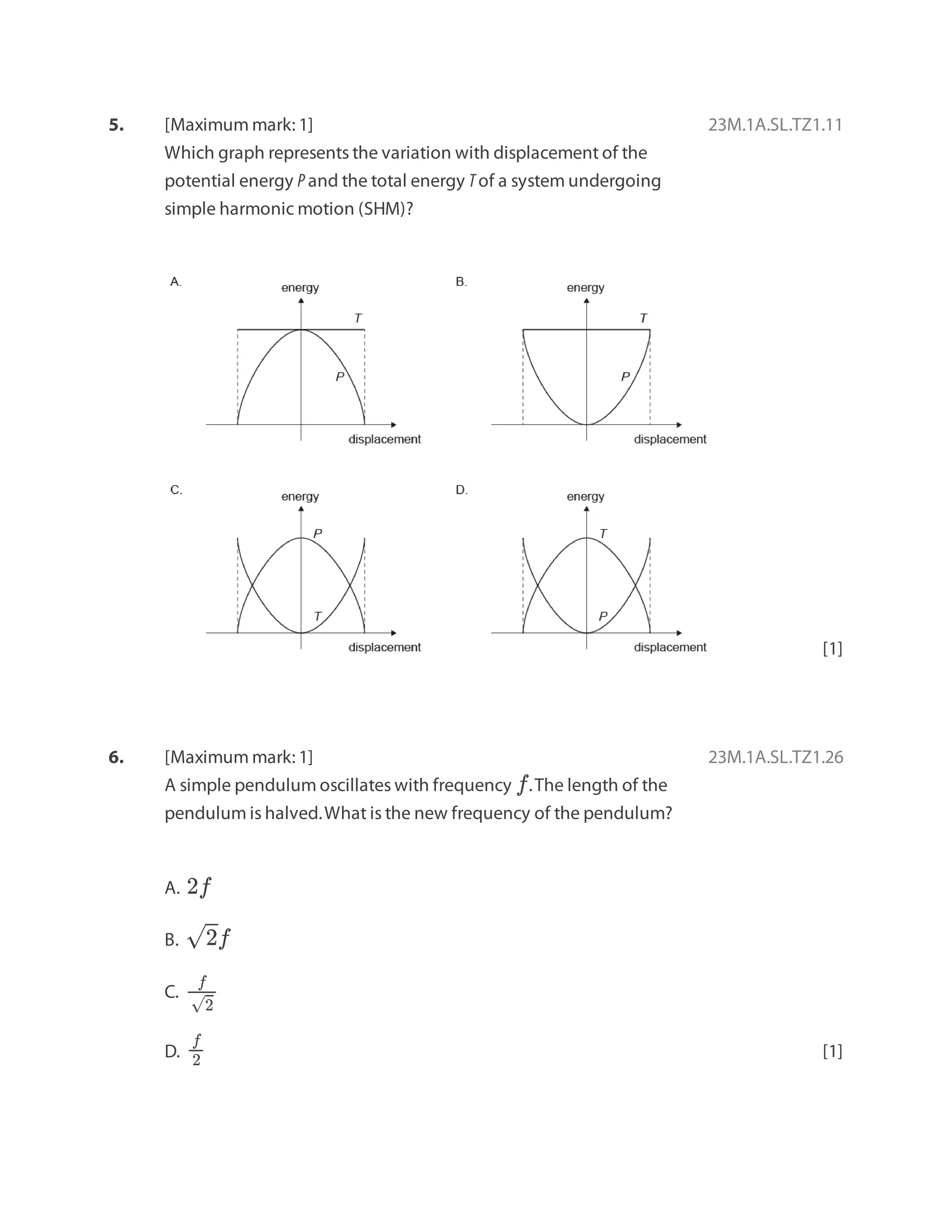 SHM.pdf Its a worksheet for students of IBDP Physics | PDF