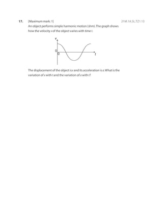 SHM.pdf Its a worksheet for students of IBDP Physics | PDF