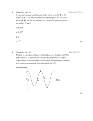SHM.pdf Its a worksheet for students of IBDP Physics | PDF