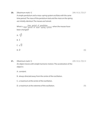 SHM.pdf Its a worksheet for students of IBDP Physics | PDF