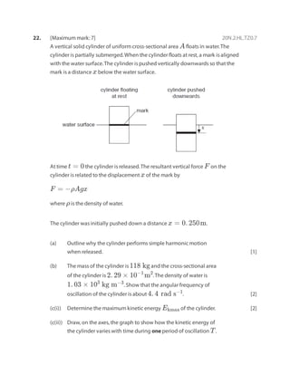 SHM.pdf Its a worksheet for students of IBDP Physics | PDF